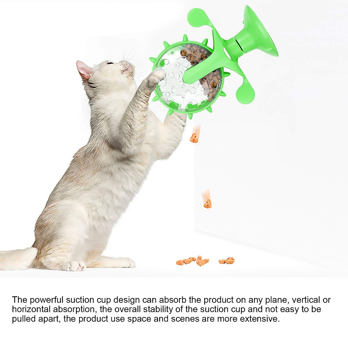 Pet Toy, Rotation Cat Puzzle Toy Food Leakage Pet Cat Leaking Toy Interactive Cat Toys Pet Toy, Ferris Wheel Food Dispensing Pet Slow Feeder Toy with Automatic 360° Turntable for Pet Trainer (Green)