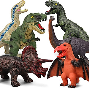 Gzsbaby 6 Piece Jumbo Dinosaur Toys for Kids and Toddlers, Dinosaur Toys for Kids 3-5, Large Soft Dinosaur Toys for Dinosaur Lovers - Perfect Dinosaur Party Favors, Birthday Gifts