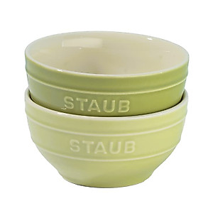 Staub Z1023-687 Ceramic Bowl, Ceramic, 4.7 inches (12 cm), Set of 2, Macaron Green, Ceramic, Small Bowl, Microwave Safe, Ceramic Bowl