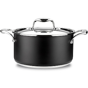 MAGEFESA Prisma – 9.4 inches stew pot, dutch oven with lid, made of 18/10 stainless steel, for all types of kitchens, INDUCTION, easy cleaning, dishwasher and oven safe up to 392ºF