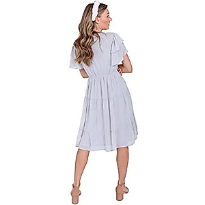 Mikarose Womens The Amy Modest Dress (Faded Blue, XX-Large)