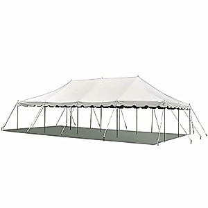 Party Tents Direct 20'x40' Canopy Tent, Weekender Canopy Pole Tent, Easy Up with Heavy Duty PVC White Top, 160 Person Capacity, Outdoor Canopies, Tents for Parties, Weddings & Events
