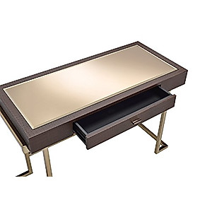 ACME Boice Desk - 92336 - Espresso PU & Champagne