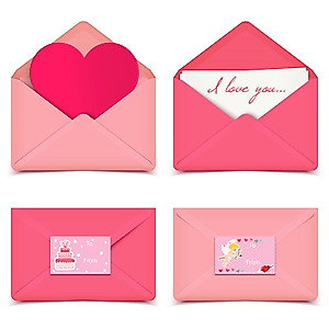 1008 Pieces Happy Valentine's Day Stickers Labels to and from Envelope Seal Stickers 12 Designs Personalized for Valentine Decorations Party Weddings Engagements