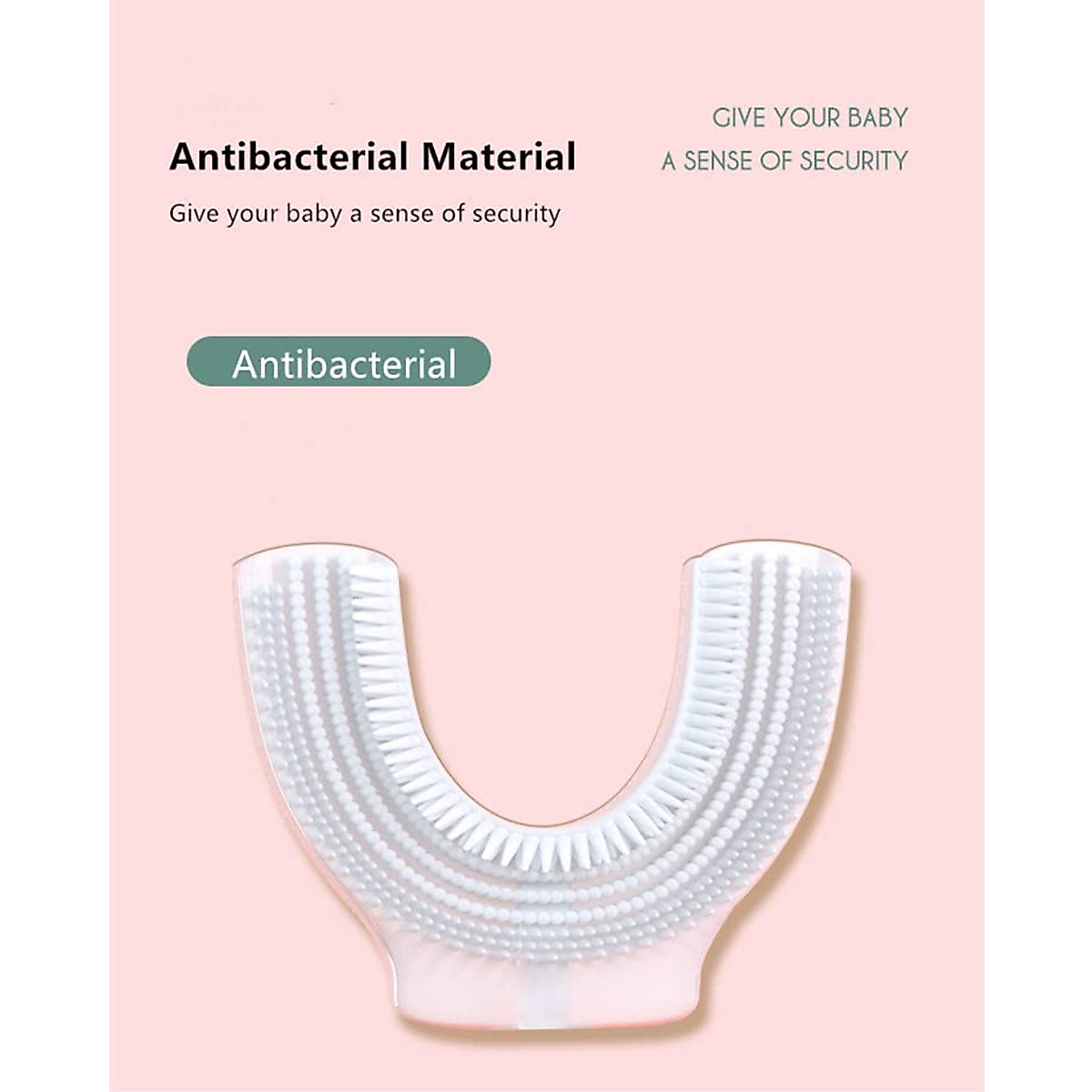 Electric Toothbrush for Kids, Dentist Recommended, Automatic Children's Electronic Toothbrushes, Waterproof, 2 Brush Heads U Shape Toothbrush Soft Head Toothbrush, 5 Cleaning Modes, Rinsing Cup (Pink)