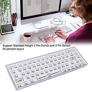 VBESTLIFE 68 Keys Modular Mechanical Keyboard, Wired Gaming Keyboard DIY Kit, 65% Layout, Switch Hot Swap, with Bottom Cotton, Custom Gaming Keyboard()