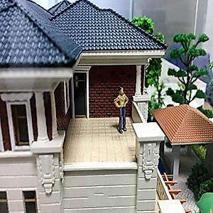 10 Pcs Miniature Roof Tiles Model Tiles for DIY Architecture Building Model Railway Fairy Garden Sand Table Scene Scenery (Gray)