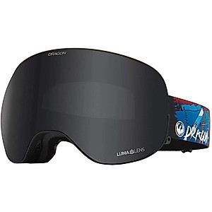 Dragon Alliance Mens X2 Snow Goggles, Teddy/Lumalens Dark Smoke, Lumalens Violet, OFA