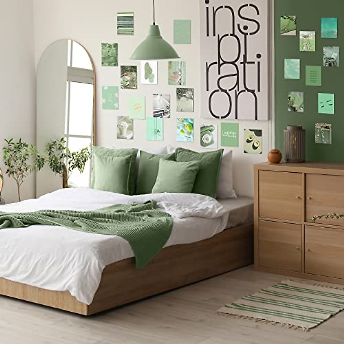 TE SIER 60PCS Green Wall Collage Kit,Green Aesthetic Pictures,Room Decor for Bedroom Aesthetic,Wall Art Posters for Room - Teen Room Décor,Art Pictures,Photo Collection