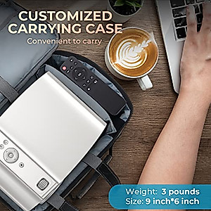 Projector with WiFi and Bluetooth, Native 1080P Projector for Outdoor Movie, 8500 Lumens, Portable Mini Projector Compatible with iPhone/Smartphone/TV Stick/Xbox/PC/Laptop w Carry Bag