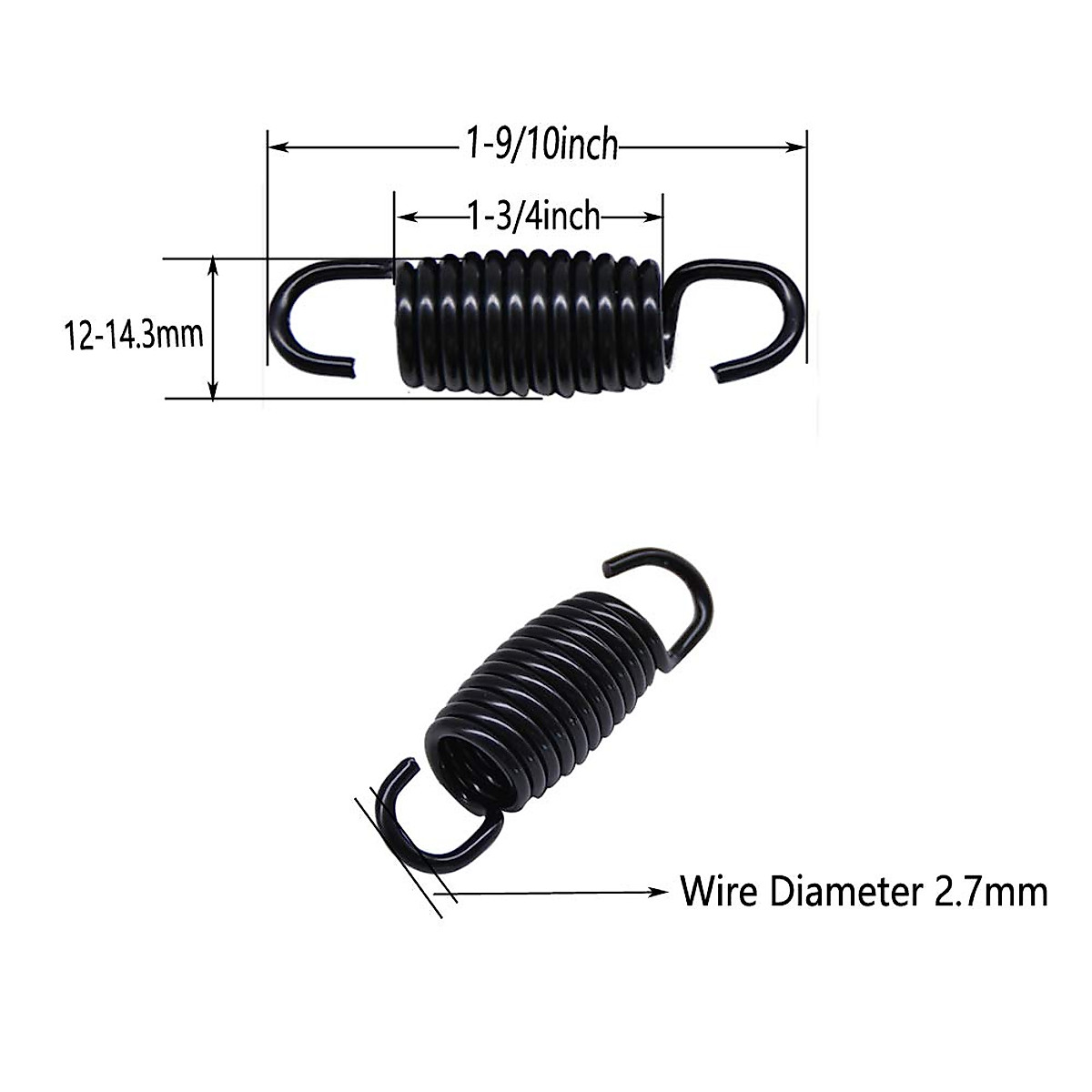 Yoogu 1-3/4In (Pack of 8) Furniture Springs Replacement for Recliner Sofa Bed Black [12Turn]