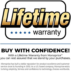 Monoprice 18-Inch SATA III 6.0 Gbps Cable with Locking Latch and 90-Degree Plug - Blue