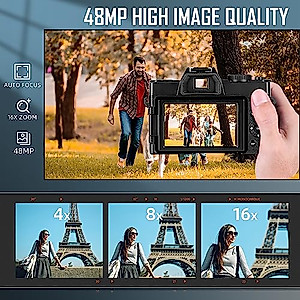 ATPLOES 4k Digital Cameras for Photography, Video/Vlogging Camera for YouTube with WiFi & App Control, Travel Camera with 32GB TF Card & 2 Batteries,Compact Camera,Great Gift Choice