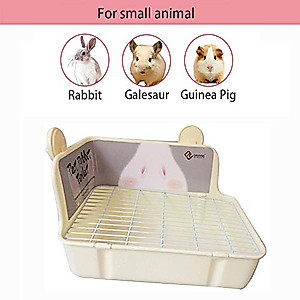 Rabbit Litter Box, Corner Litter Bedding Box, Pet Toilet for Small Animals, Rabbit, Guinea Pig, Chinchilla, Ferret, Galesaur, 11.02 Inches (Pink)