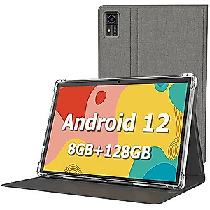 Android Tablet, 10 Inch Android 12 Tablet, 8GB RAM 128GB ROM, 1TB Expand, Android Tablet with 5G WiFi, 4G/LTE, 8000 mAh Battery, Dual Camera, Bluetooth 5.0, FHD IPS Touch Screen, GPS, GMS Certified