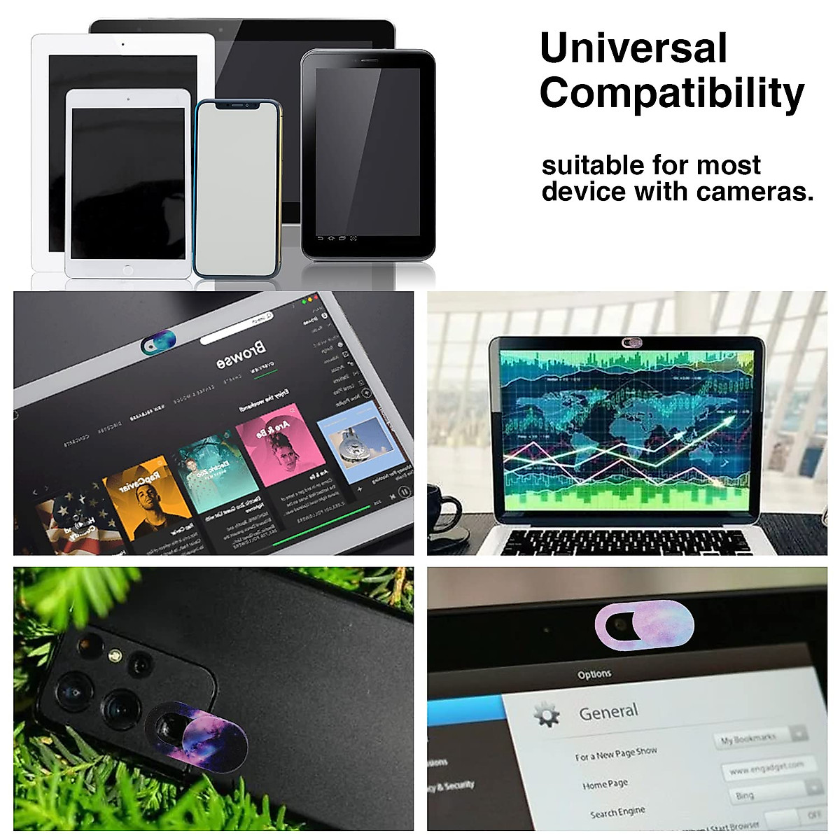 BENOSPACE 10pcs Laptop Camera Cover Slide Universe Webcam Cover Slide Starry Sky Ultra Thin Web Camera Cover for Laptop Desktop PC MacBook Pro iPad Smartphone Tablet Privacy Security Camera Blocker