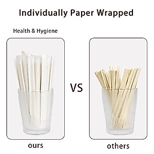 Bamboo Coffee Stirrers Individually Wrapped 200 Count in Storage Box – Coffee Stir Sticks 5.5 inch Coffee Bar Disposable individually wrapped coffee stirrers for Coffee and Cocktail