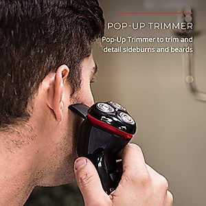 Remington PR1335B R3000 Series Men's Electric Razor with Precision Plus Heads Stubble Attachment Included Black, Black/Blue, 1 Count