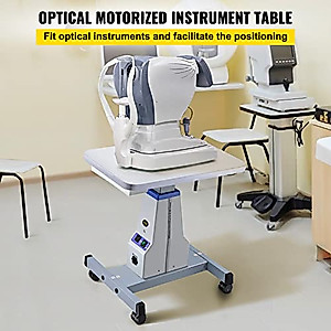 VEVOR Motorized Instrument Table Professional Medical Cart Dental Cart Adjustable Optical Eyeglass Motorized Instrument Work Table for 2 Instruments (A16 22.8"x15.7")