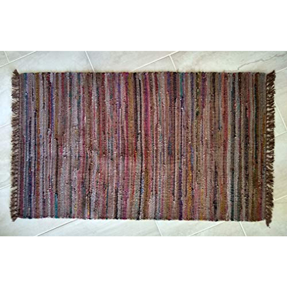 Sturbridge Country Rag Rug in Tobacco 30" x 50"