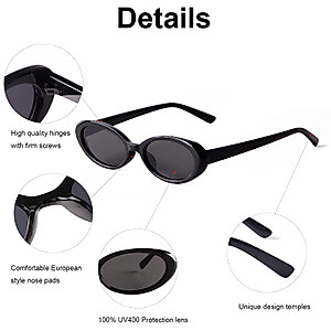 JUDOO Tiny Small 90s Sunglasses for Women Men Retro Oval Tinted Glasses