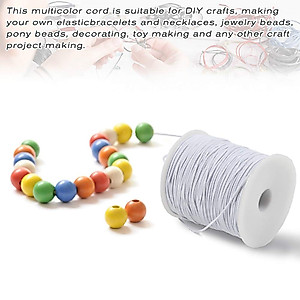 VGOODALL 100 Yards White Elastic String Beading Cord Stretchy String for Bracelets, Necklace, Jewelry Making and Crafts,1MM