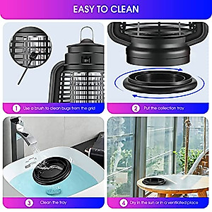 ICFPWR Bug Zapper Outdoor, 18W & 4200V Powerful Electric Fly Traps Outdoor for Patio Backyard and Home, Mosquito Zapper Bug Zapper Indoor for Mosquitoes Flies Bugs