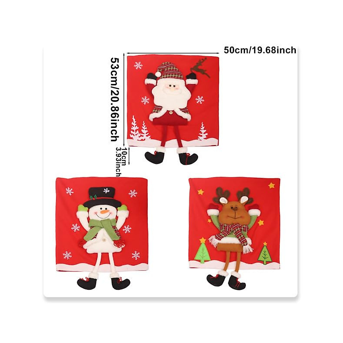 Christmas Chair Covers -Christmas Chair Back Decoration Cover, ?? Santa Claus Snowman Reindeer Xmas Dinner Chairs Cover, Chair Slipcover Christmas Table Decoration, Christmas Props Xmas Decor #B