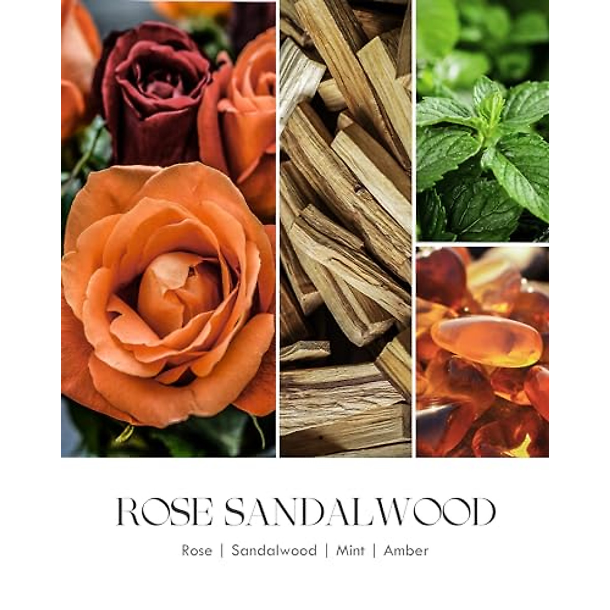 AOOVOO Scented Candles for Men - Rose & Sandalwood Candles for Home Scented | Crackling Wood Wick Soy Candles | Strong Fragranced Masculine Black Candle Gift for Women & Men, 9oz