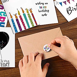 Birthday Cards Bulk 120 Count Assortment Happy Birthday Cards with Envelopes and Seals, Blank Note Cards 4 x 6 inch, Handwritten Creative Bold Colorful Desgin, Blank on the inside