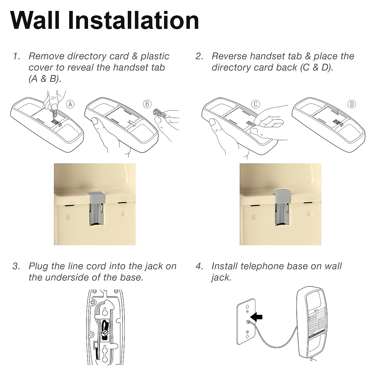 AT&T TRIMLINE 210 Corded Home Phone, No AC Power Required, Improved Easy-Wall-Mount, Lighted Big Button Keypad, 13 SpeedDial Keys, Last Number Redial, Mute, Flash, Volume Control, Beige