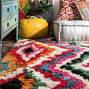 nuLOOM Abbey Carnival Handmade Shag Area Rug, 4 ft x 6 ft, Multi