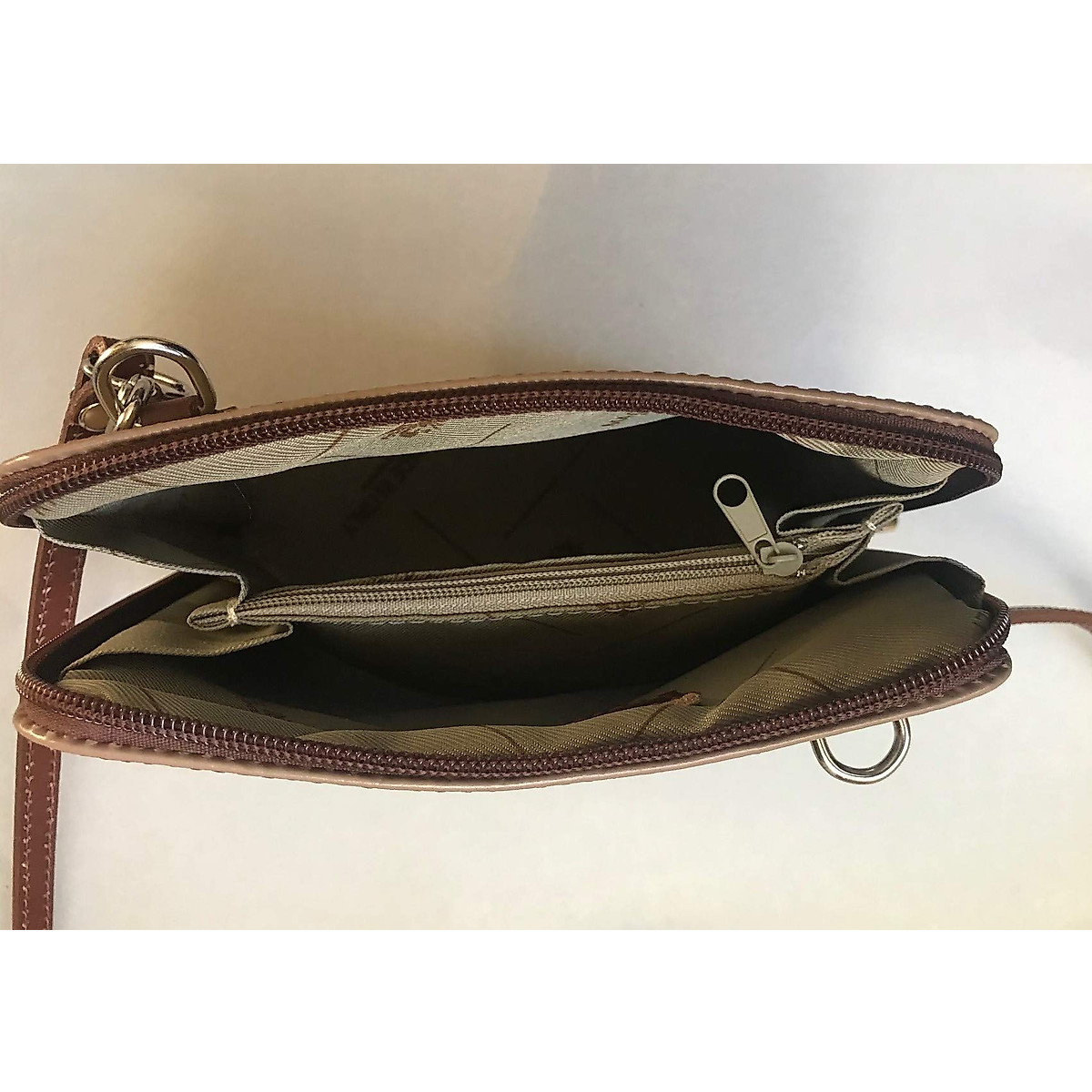 LaGaksta Small Flat Italian Crossbody Clutch Dark Brown