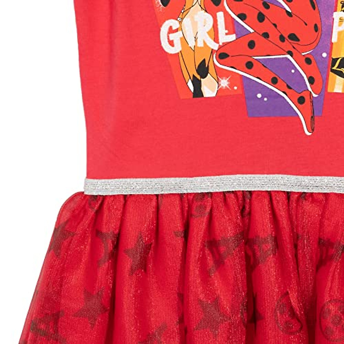 Miraculous Ladybug Rena Rouge Big Girls Tulle Dress Red 10-12