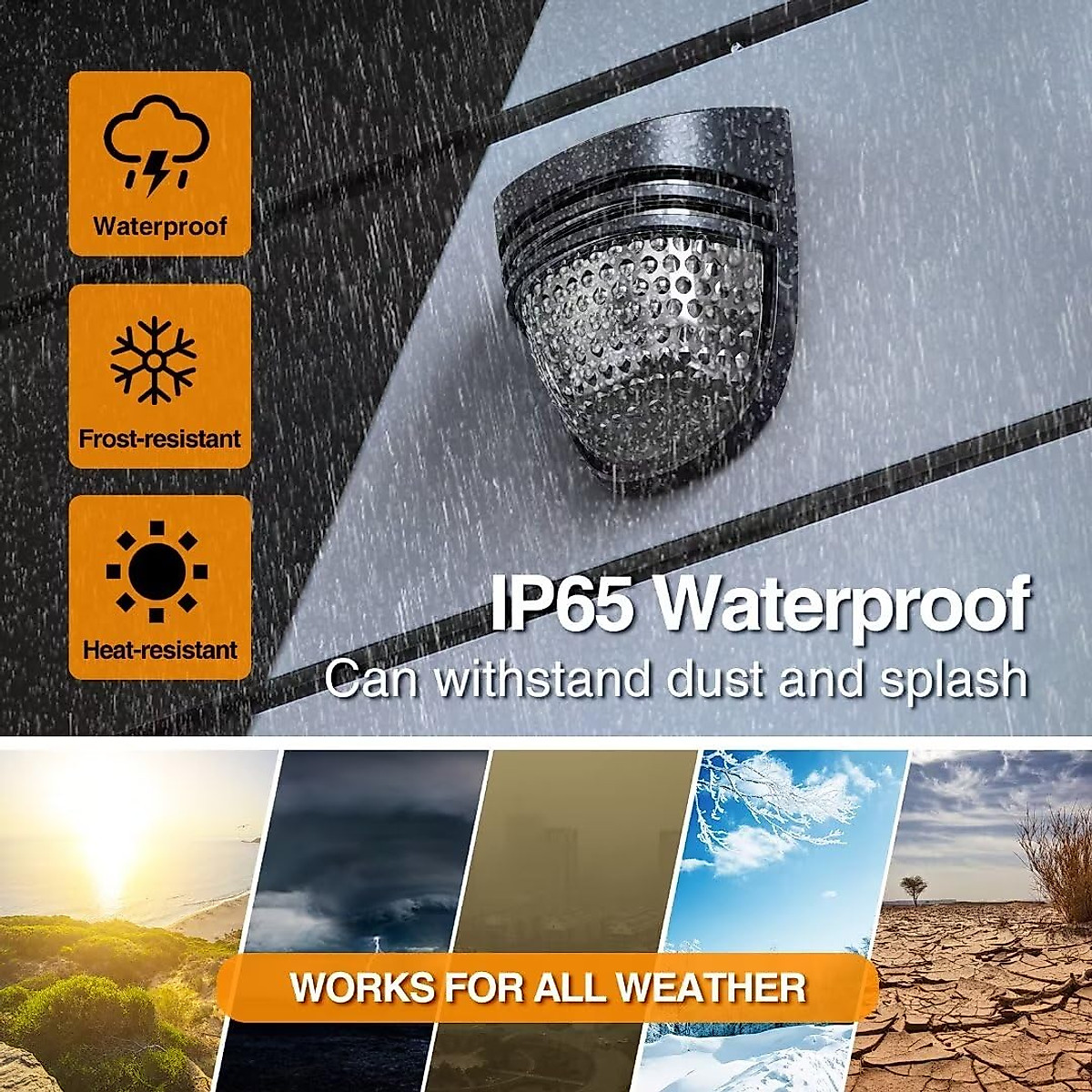 oditton Solar Fence Light, Solar Pathway Lights, Solar Light, Deck Lights, Solar Powered, Solar Wall Lights, 2 Modes, Waterproof IP65, Outdoor for Garden, Christmas Decoration, Backyard, 6 Pack