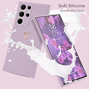 Wirvyuer for Samsung Galaxy S22 Ultra Case Cute Slim Shockproof Phone Case with Wireless Charging Support and Protection, Purple