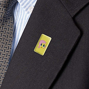 My Little Pony Fluttershy Face Metal Rectangle Lapel Hat Pin Tie Tack Pinback