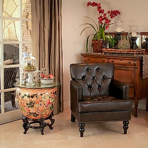 Christopher Knight Home Malone Leather Club Chair, Brown 28D x 29.5W x 33.5H Inch