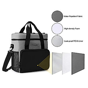 TOURIT Cooler Bag 35-Can Insulated Soft Cooler Portable Cooler Bag 24L Lunch Coolers for Picnic, Beach, Work, Trip, Grey