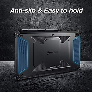 Fintie Shockproof Case for Samsung Galaxy Tab S6 Lite 10.4 Inch 2024/2022/2020, Tuatara Rugged Unibody Hybrid Bumper Kickstand Cover with Built-in Screen Protector, Black