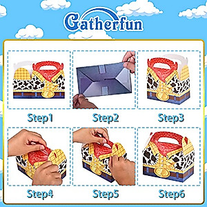 Toy Inspired Story Party Paper Box, Favor Box for Toy Game Story Party Birthday Decorations, Mix 2 designs, 24Pack.