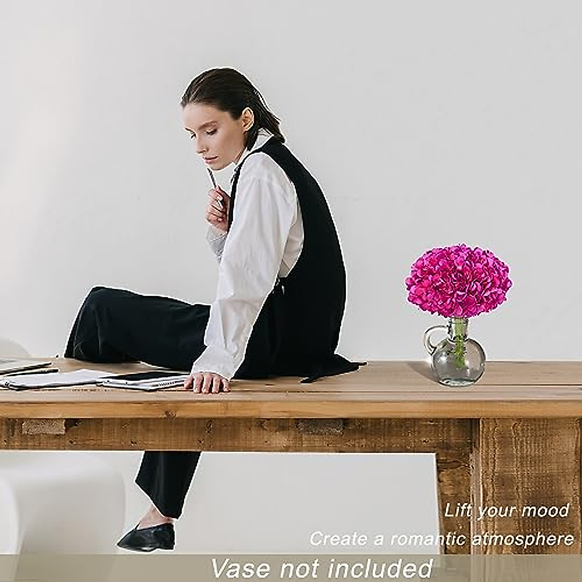 Softflame Artificial/Fake/Faux Flowers - Hydrangea Bundle Purple Color, Pack of 5, Totally 20 Heads, for Wedding, Home, Party, Restaurant