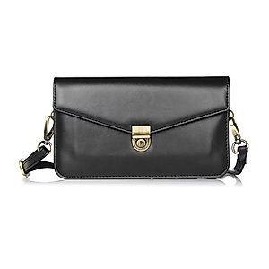 Crossbody Bag for Women PU Leather Cell Phone Purse Wallet Card Slots Holder Small Shoulder Bag Trendy Ladies(Black)
