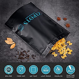 Zipots 25 Pieces Mylar Bags 1 Gallon Extra Thick 9.5 Mil - 10"x14" with Stand up Ziplock Pouches for Long Term Food Storage Bag with 40 pieces of Pink Stickers