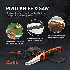 Survive Outdoors Longer Stoke Pivot Survival Folding Knife & Saw