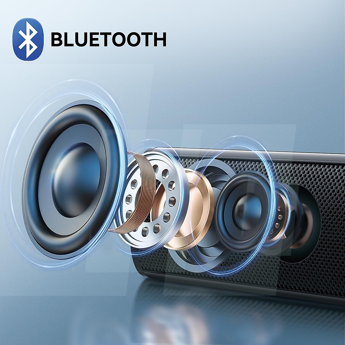 Thomson Sound Bars for TV, HiFi TV Speakers Home Theater Soundbar with 2 Wireless Microphones, Surround Stereo Sound System with HDMI ARC/Optical/AUX/USB, Wall Mountable, Remote Control Included