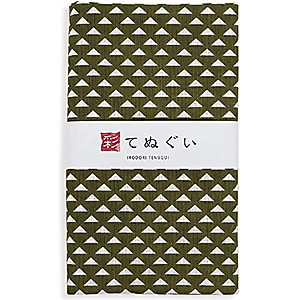 KOMESICHI irodori Japanese Traditional Towel Tenugui Cool Pattern 5 with Fray Prevention Processing Set of 5 with Tenugui Iroha (English Manual), 12.99x34.64 in