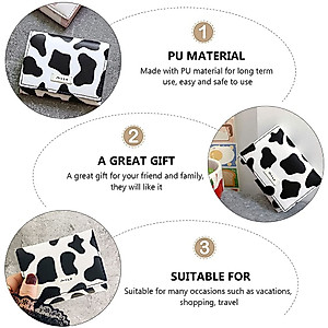 VALICLUD Cute Cow Pattern PU Wallet Women Bifold Card Holder Purse Fashion Cow Print Money Organizer Girls Ladies