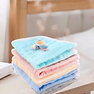 Zhanmai 15 Pieces Newborn Bib Baby Bandana Drooling Bibs 8-Layer Muslin Bibs Unisex Soft and Adjustable Absorbent Bibs for 0-12 Months Infant Toddlers Drooling and Teething, 5 Colors