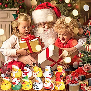 24 PCS Christmas Rubber Ducks for Kids, 2 Inch Bath Toys X-mas Decoration Gift for Boys Girls (Christmas)
